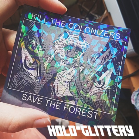 kill the colonizers save the forest mononoke princess sticker ghibi