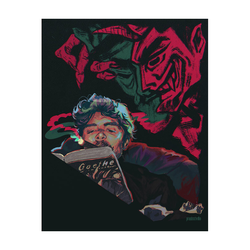 A4 PRINT Che Guevara reading Goethe